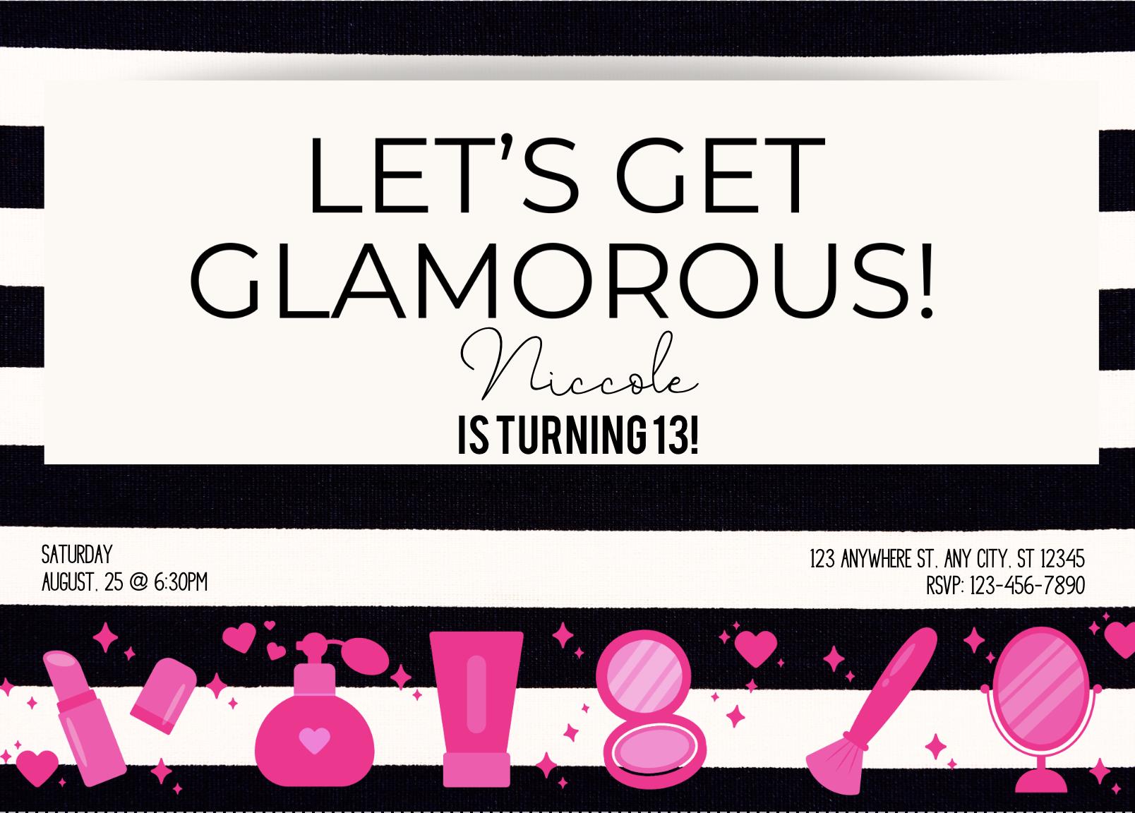 Personalized "sephora" Themed Birthday Invitation (instant Download) - Etsy