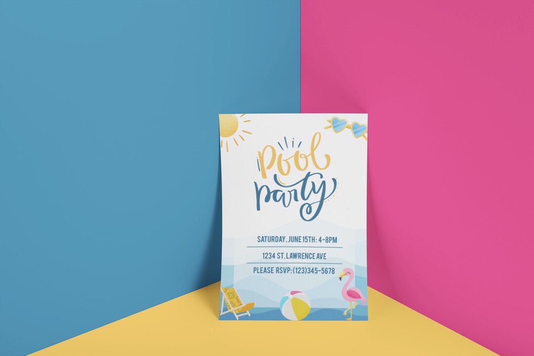 Personalized Pool Party Invitation - Etsy