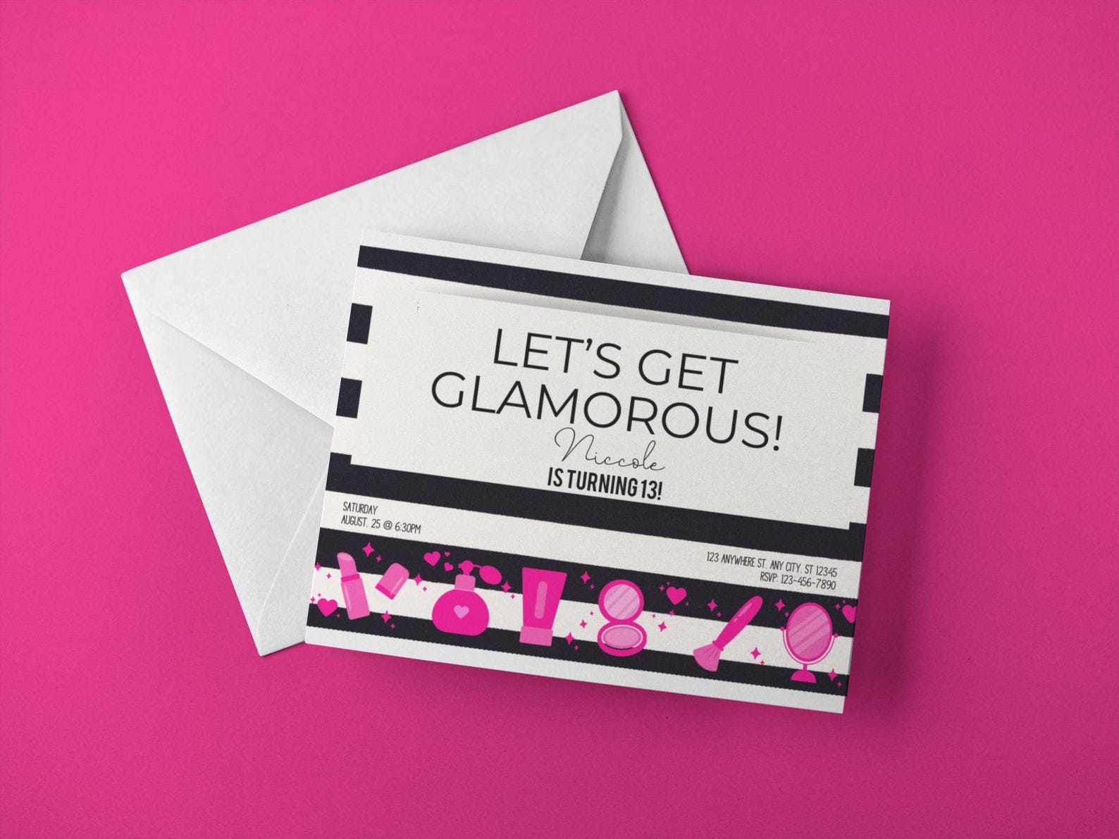 Personalized "sephora" Themed Birthday Invitation (instant Download) - Etsy