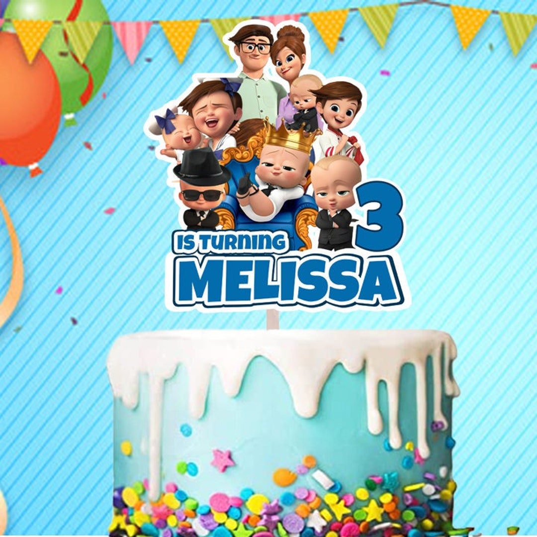 Boss Baby Printable Personalized Cake Topper, Cake Topper Shaker Paper ...