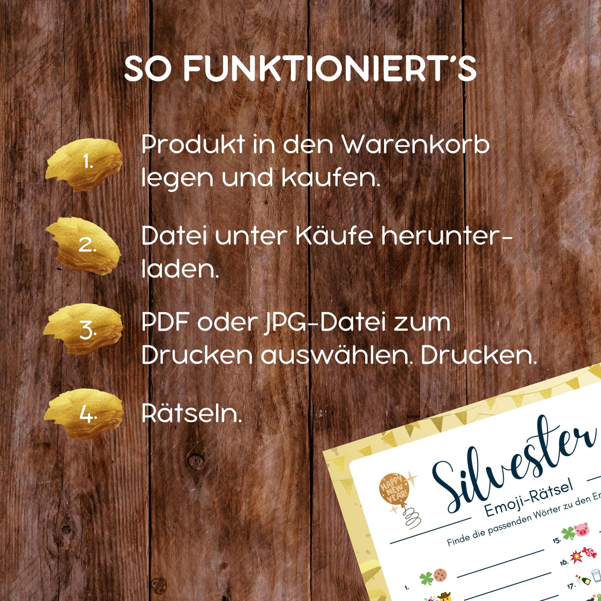 Silvester Emoji-Rätsel mit 28 Begriffen – Ratespaß zum Ausdrucken auf ...