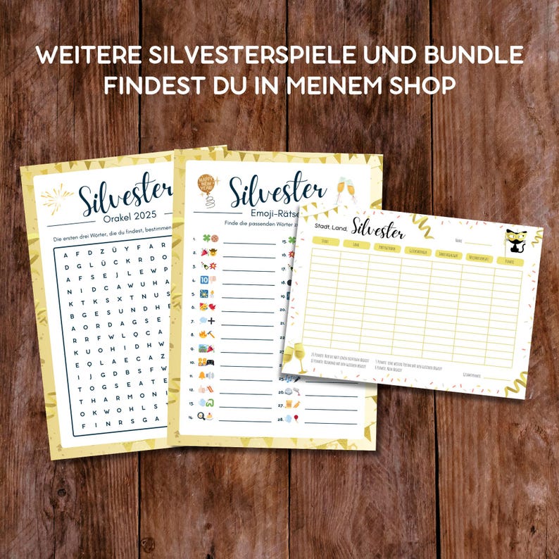 Silvester Emoji-Rätsel mit 28 Begriffen – Ratespaß zum Ausdrucken auf ...