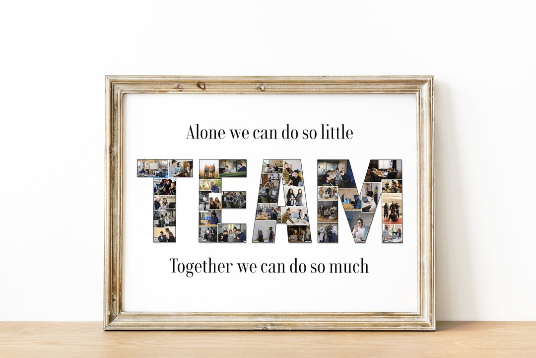 Farewell Gift for Coworker, Personalized Team Photo Collage, Team ...