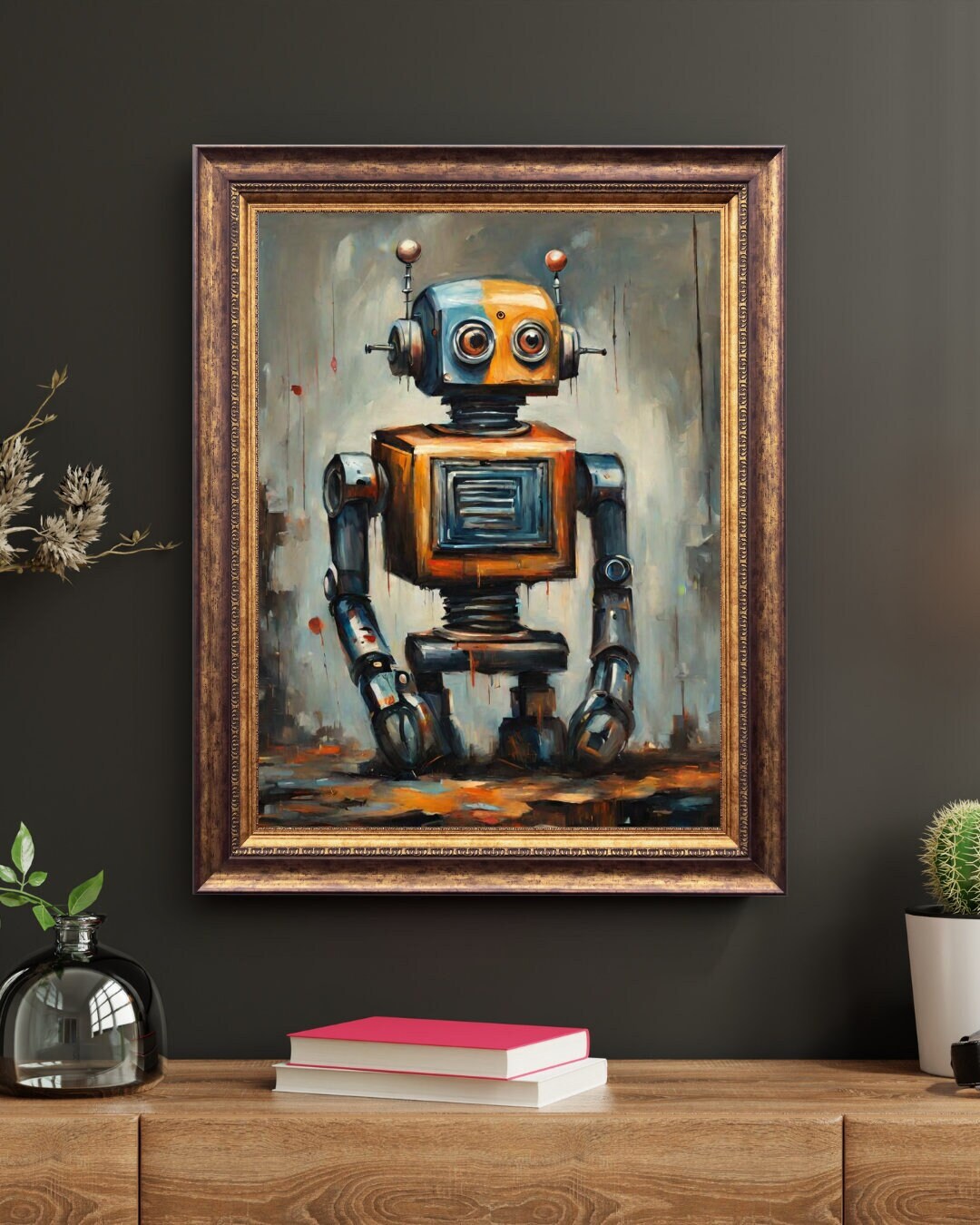 Robot Artwork Futuristic Digital Print Contemporary Wall Decor Modern ...