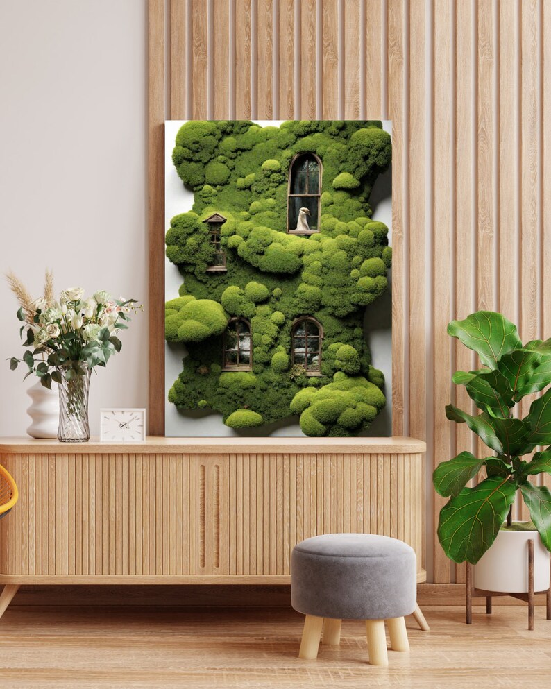 Moss Decor Natural Greenery Wall Art Botanical Home Accent Eco-friendly ...