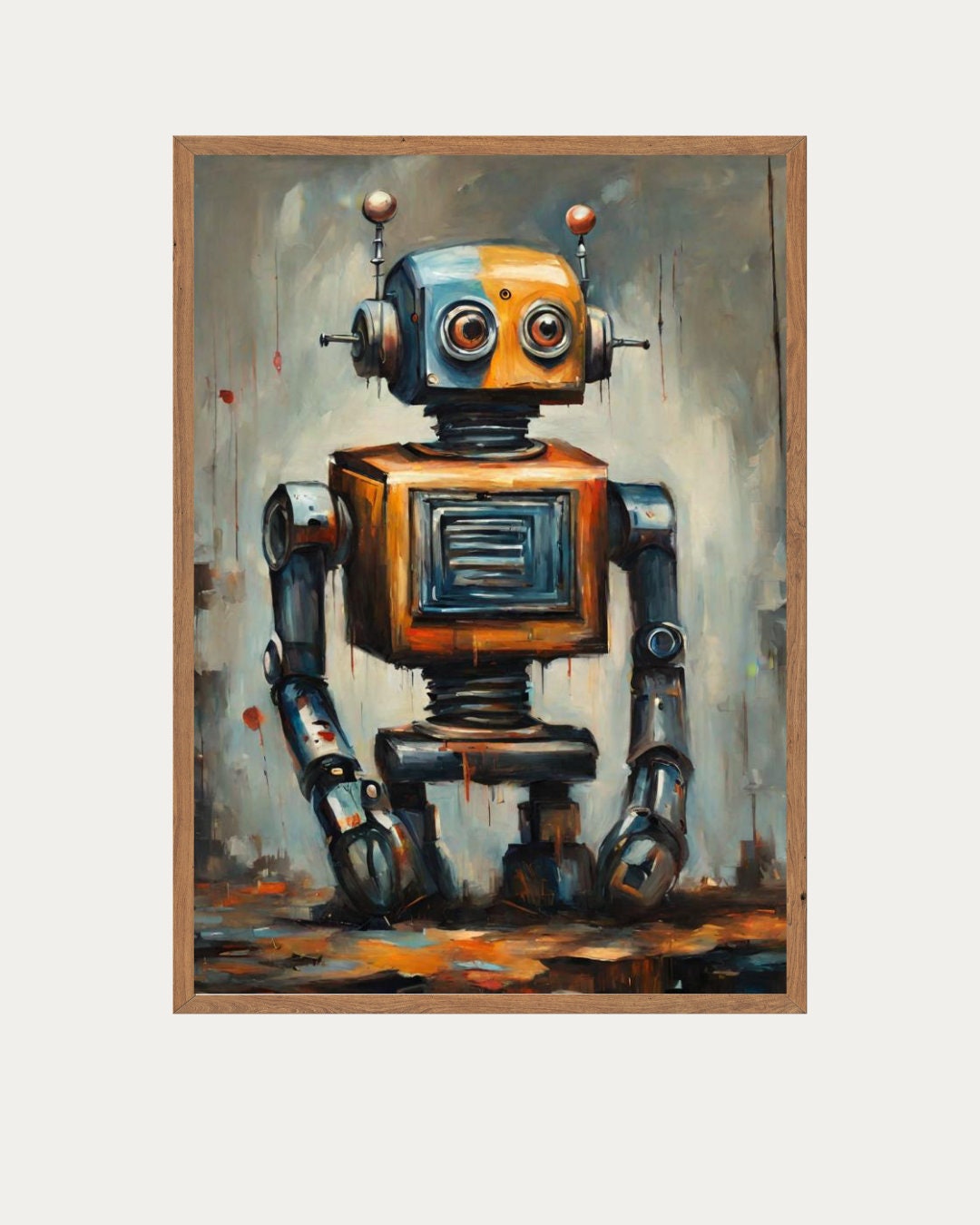 Robot Artwork Futuristic Digital Print Contemporary Wall Decor Modern ...