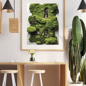 Moss Decor Natural Greenery Wall Art Botanical Home Accent Eco-friendly ...