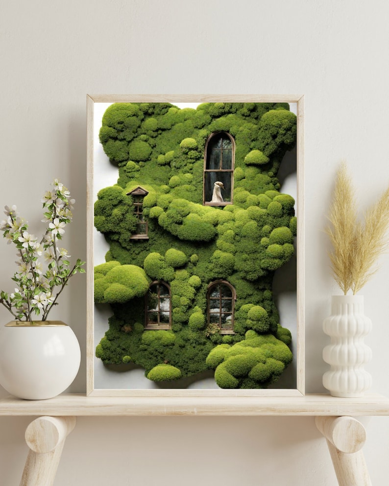 Moss Decor Natural Greenery Wall Art Botanical Home Accent Eco-friendly ...
