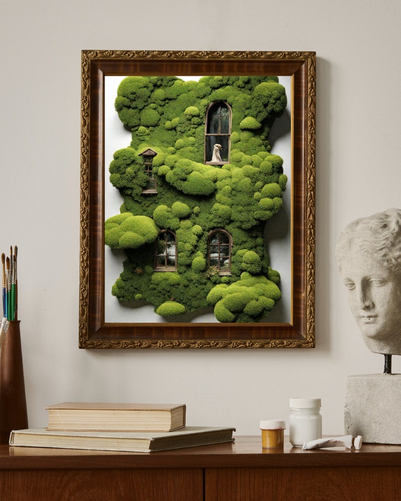Moss Decor Natural Greenery Wall Art Botanical Home Accent Eco-friendly ...
