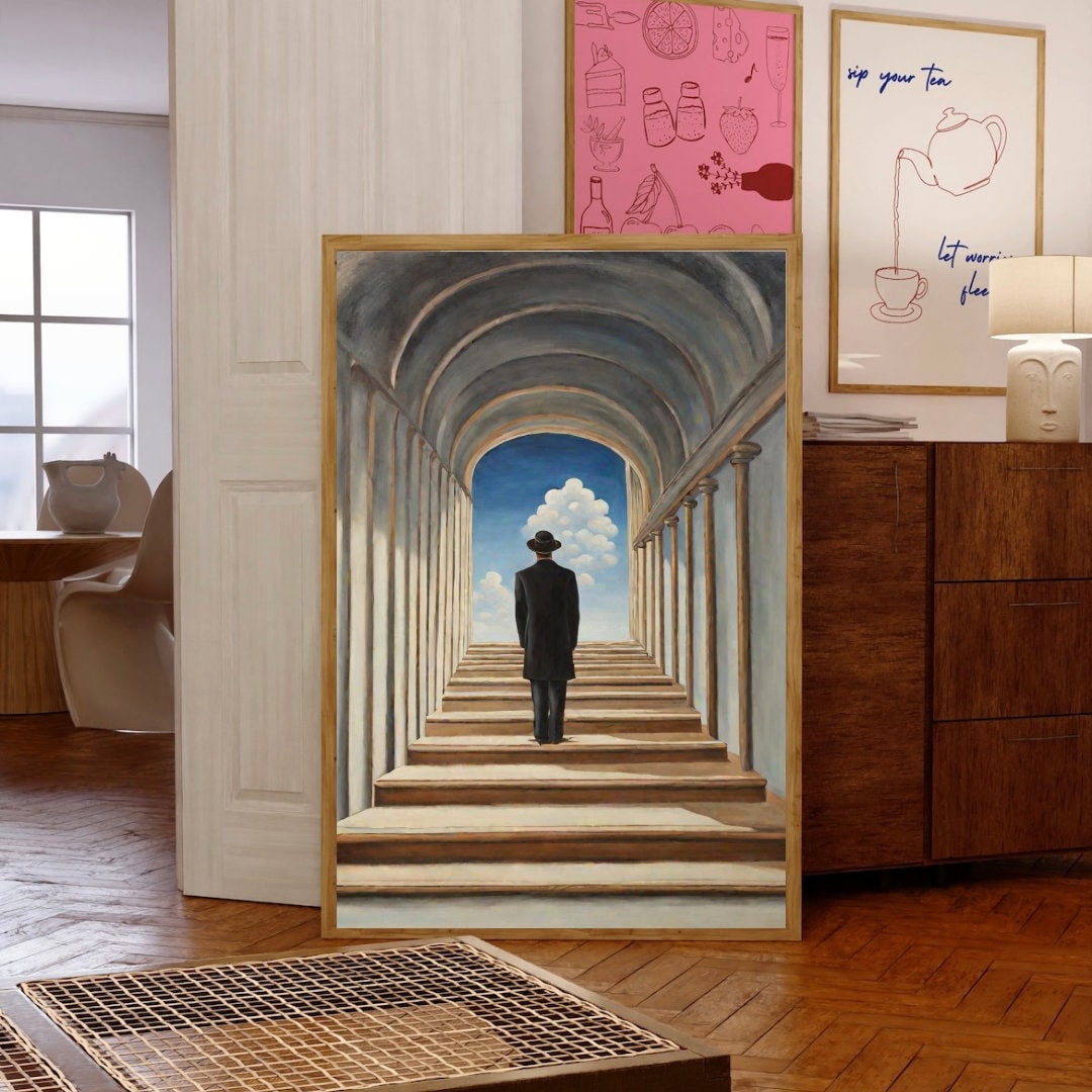 Rene Magritte Print, Stairway to Heaven, Rene Magritte Poster, Rene ...