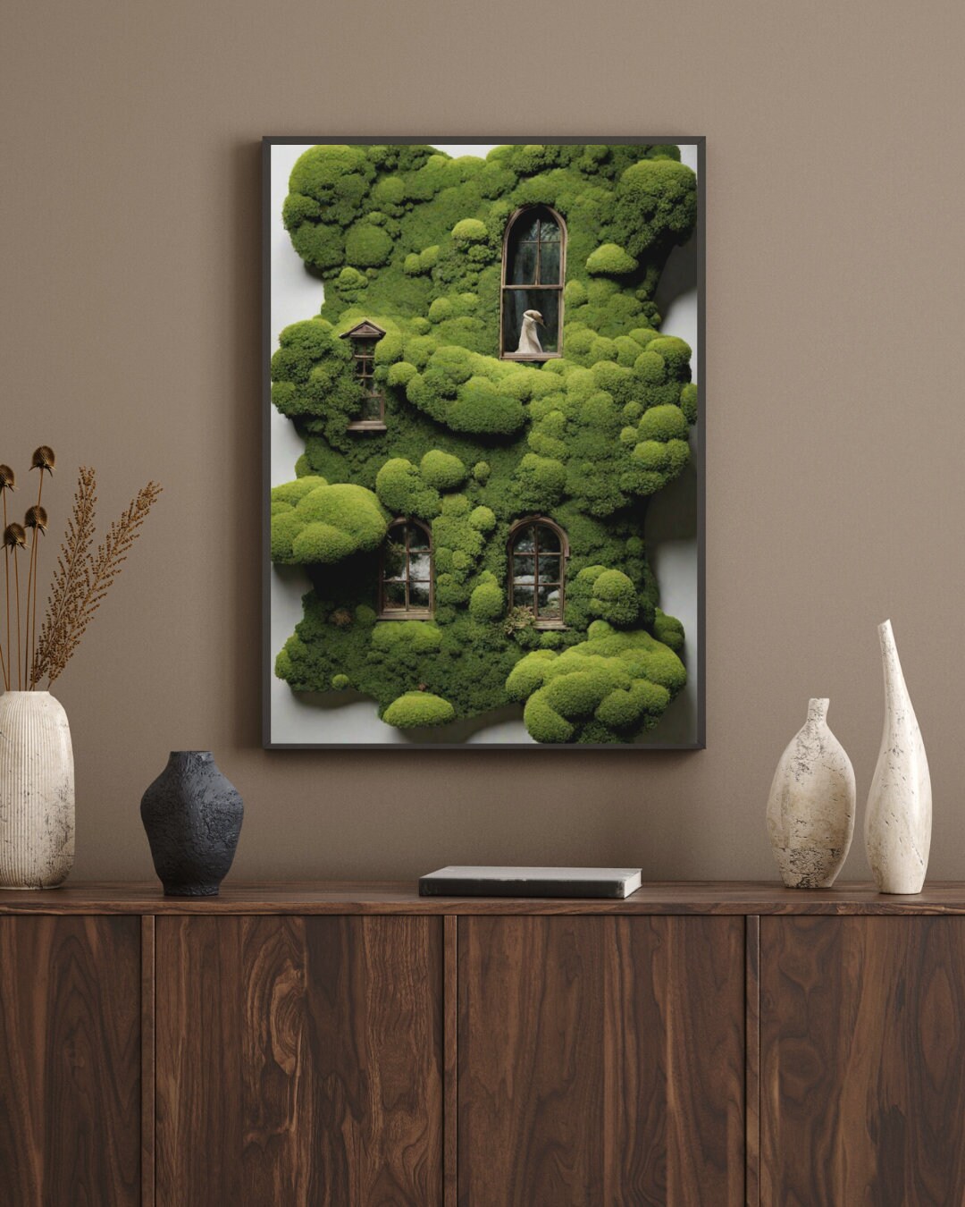 Moss Decor Natural Greenery Wall Art Botanical Home Accent Eco-friendly ...
