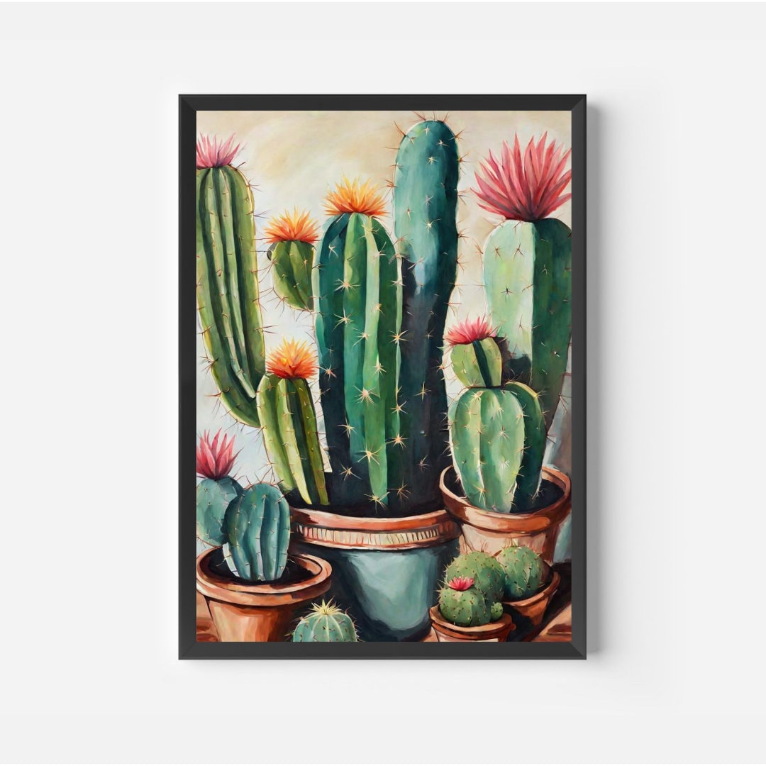 Cactus Print, Cactus Wall Art, Printable Art Prints, Desert Wall Art Desert Print Set Cactus Art ...