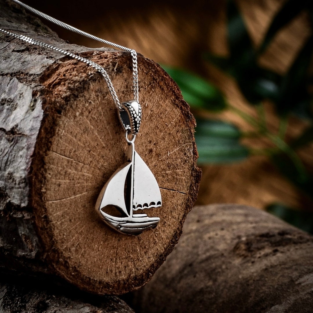 Silver Sailing Ship Necklace 925 Sterling Silver Sailing Boat Figured ...