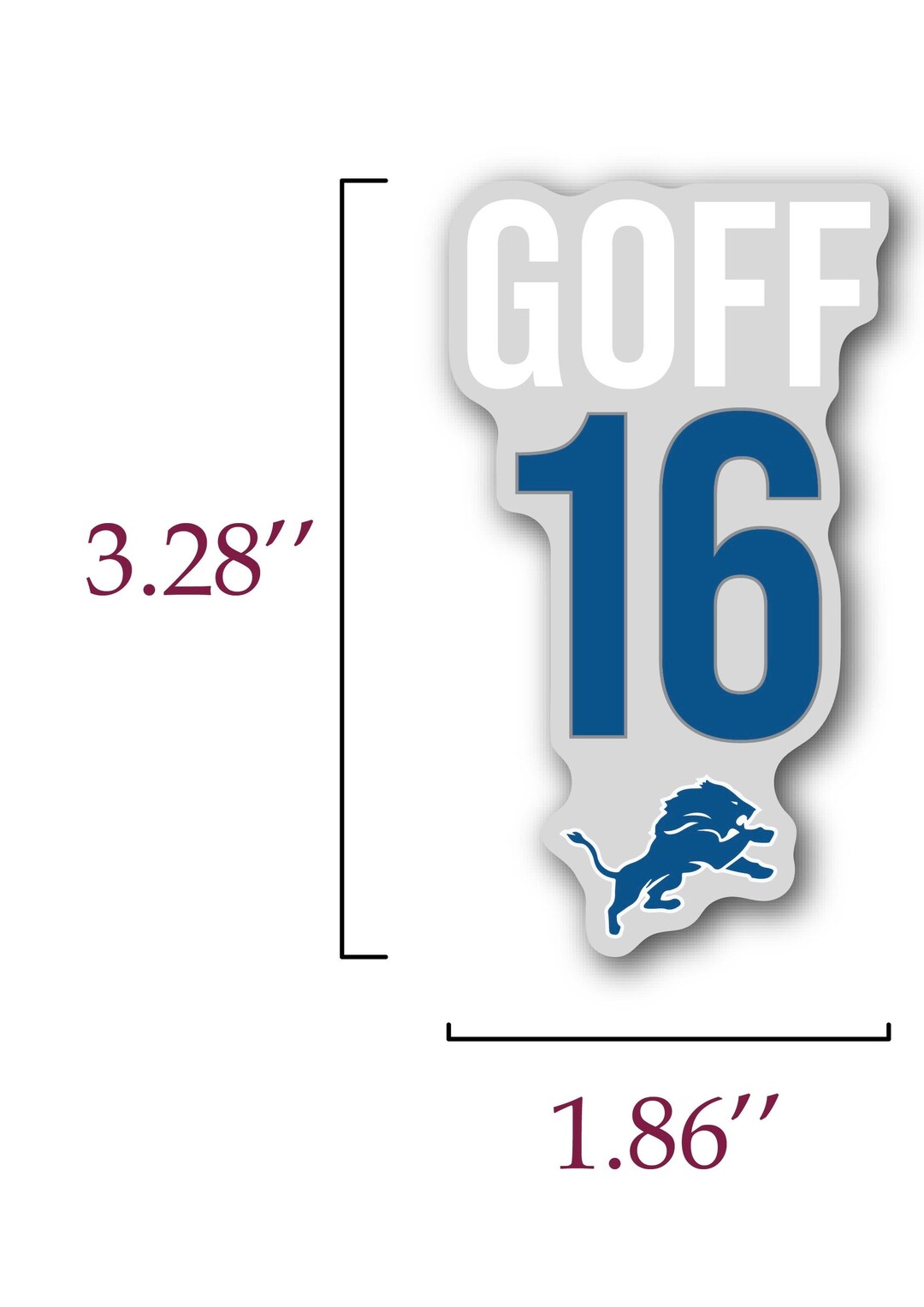 Lions Personalized GOFF NFL Football Stickers & Car Decals for Iphones ...