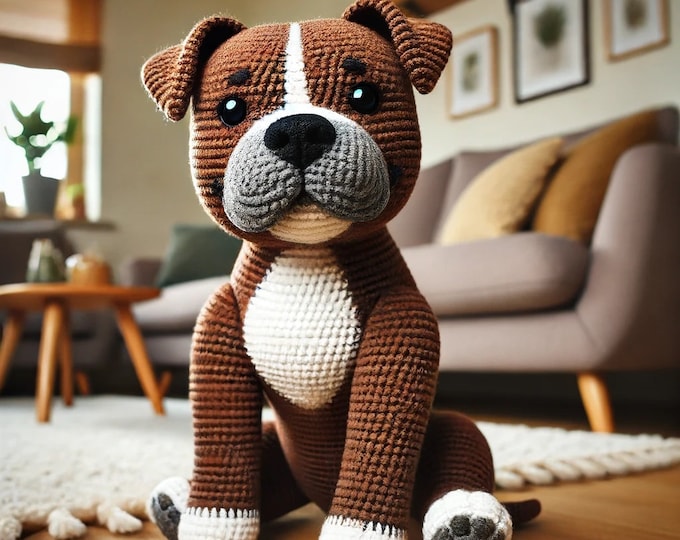Crochet Brown Pitbull Amigurumi Pattern Detailed Instructions PDF ...