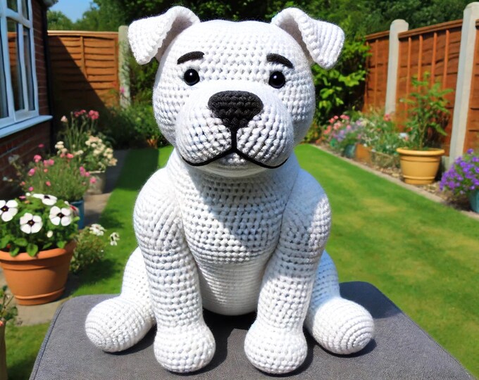 White Pitbull Amigurumi Pattern Crochet Dog PDF Amigurumi Pitbull. PDF ...