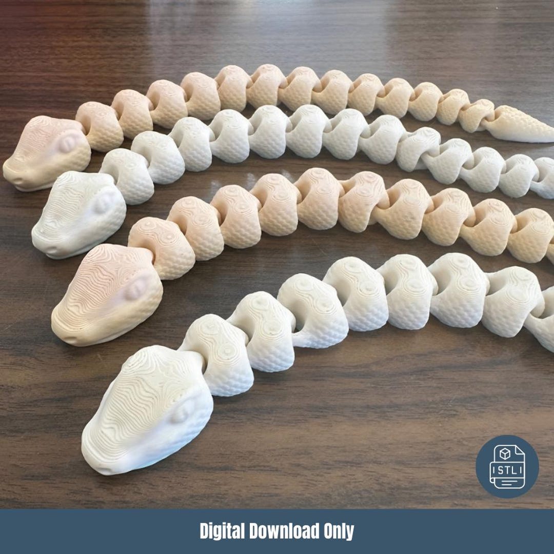 3D Articulated Snake Printing File Flexi Toy Mini Size Snake STL File ...