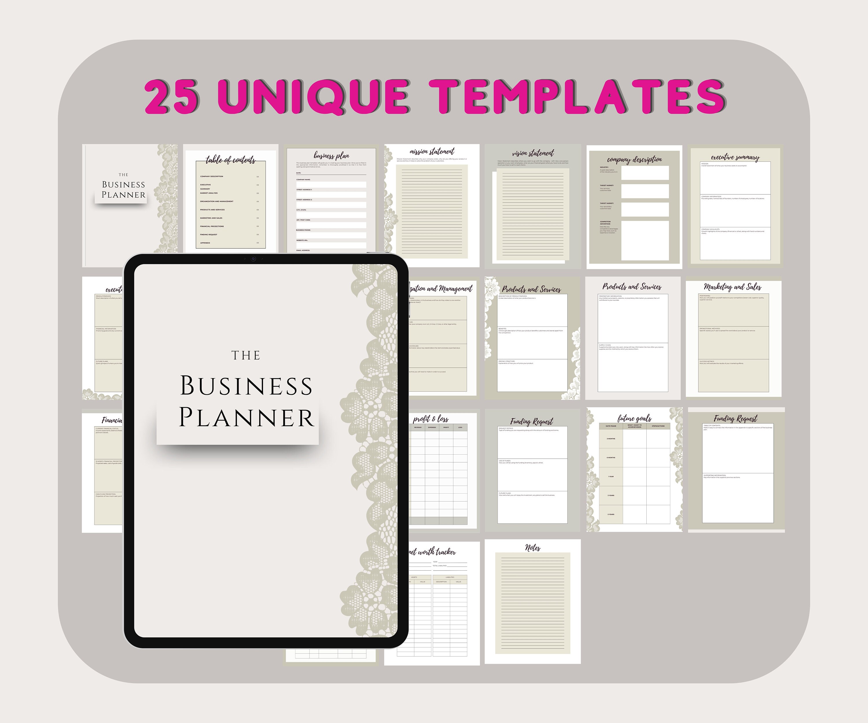 Business Planner | Printable Planner Templates | Business Canva | Done ...
