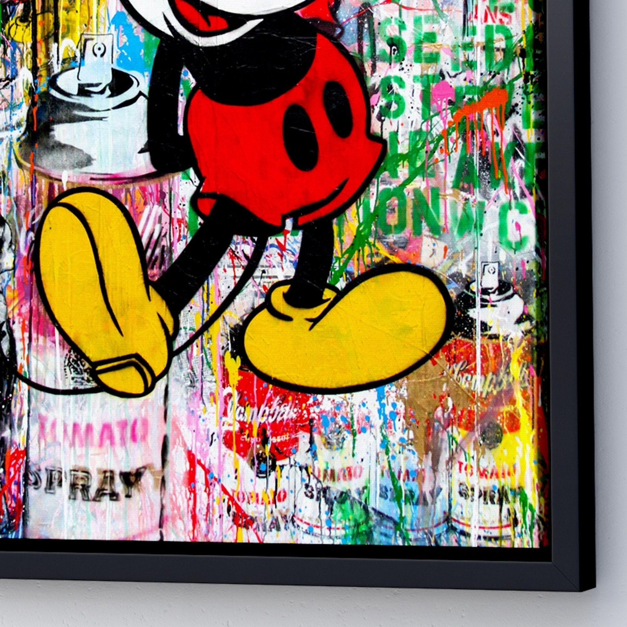 Mickey Mouse Banksy Pop Art Print Cartoon Home Decor Wall Art Luxury ...