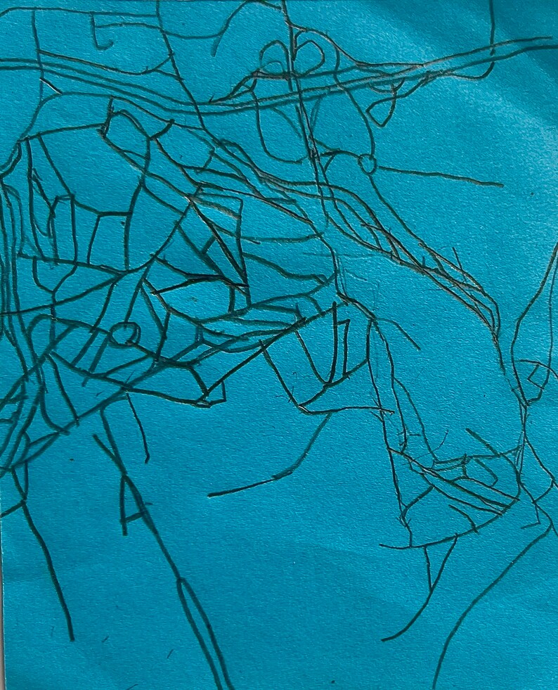 Pencil Line Map Original Drawing/original Handmade Map Art/ Cartography ...