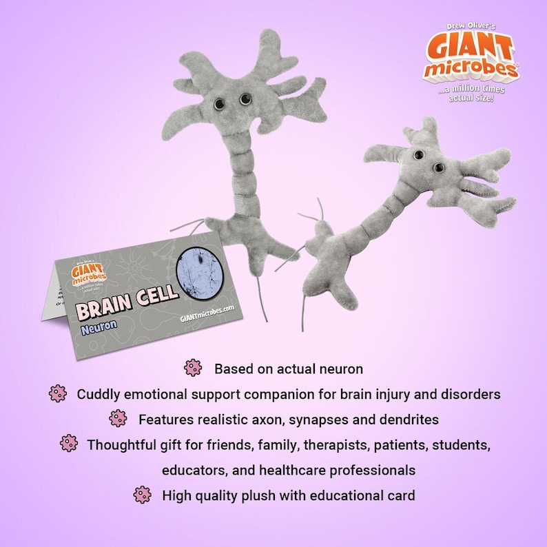 Giantmicrobes Brain Cell Plush, Neuron Plush, Neuroscience Gifts ...