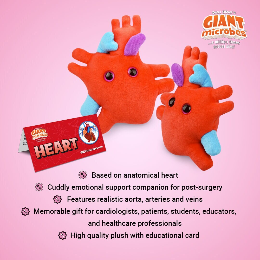 Giantmicrobes Heart Plush, Heart Stuffed Animal, Heart Transplant Gifts ...