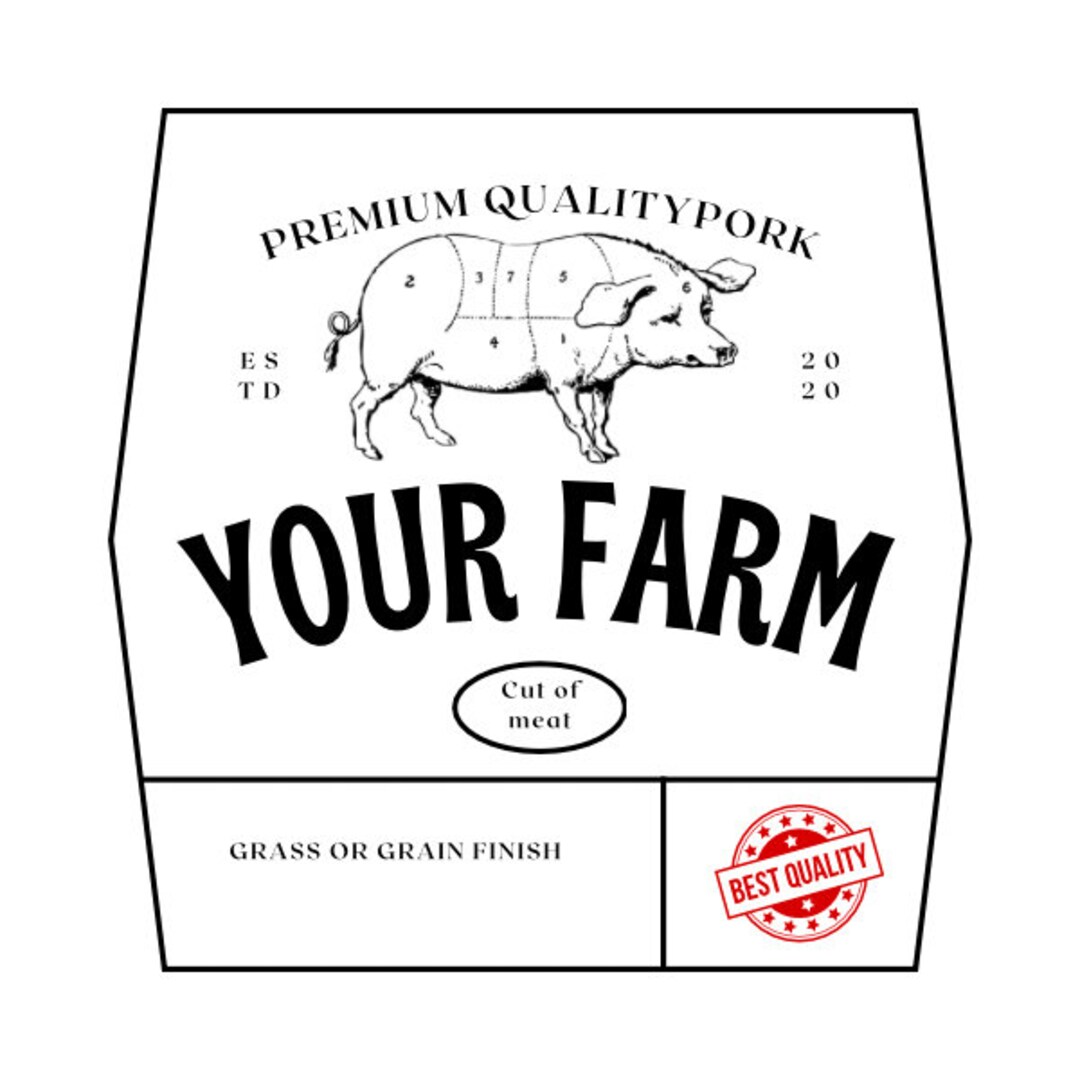Meat Labels Farm Fresh Meat Labels Custom Meat Labels Pork Label Custom ...