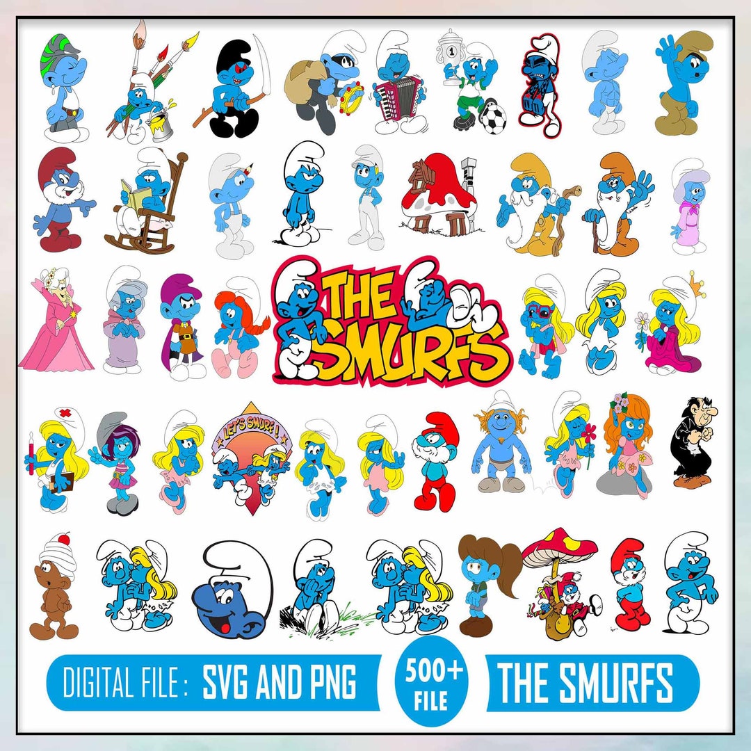 Best Bundle Smurfs SVG, Cartoon Bundle Svg, High Quality Layered Files ...