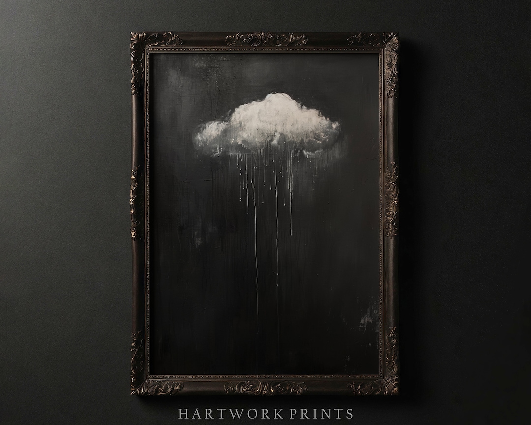 Rain Cloud | Printable Dark Academia Wall Art Vintage Dark Cottagecore ...