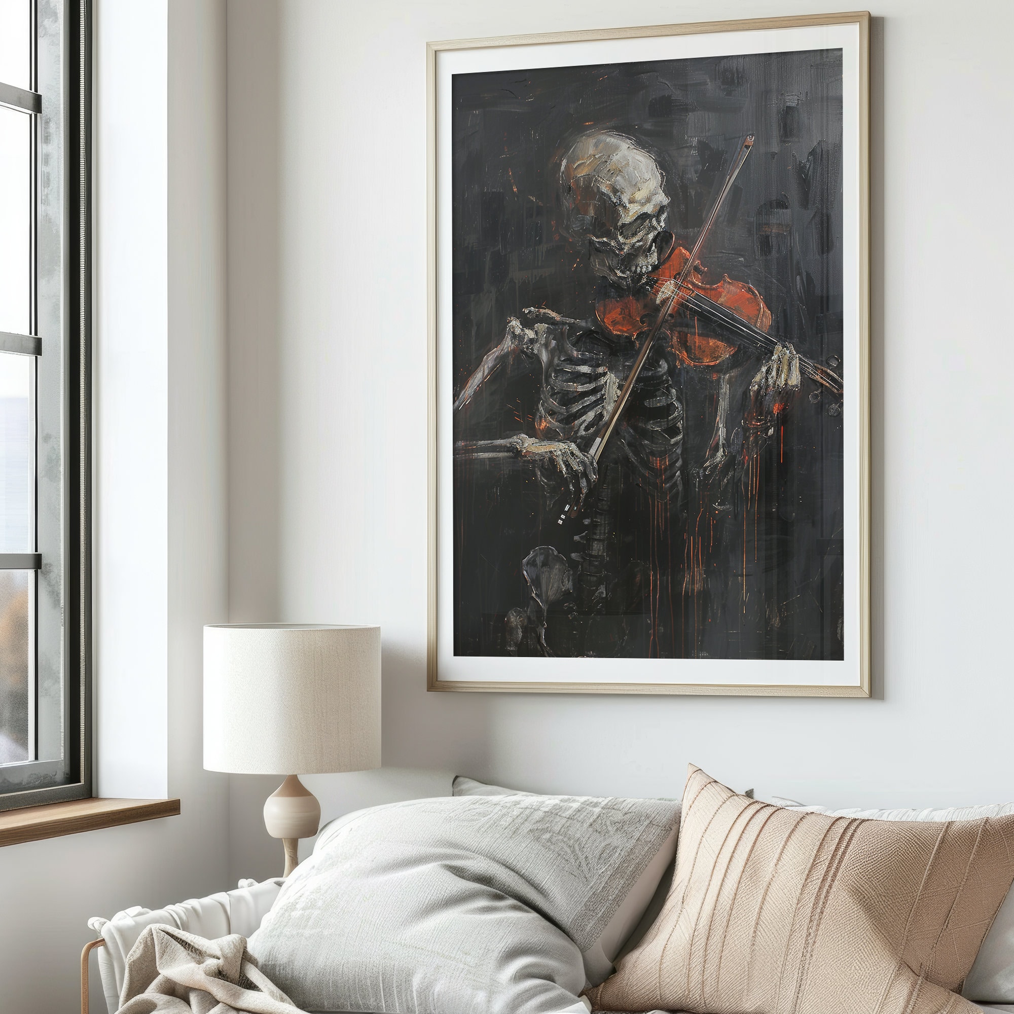 Skeleton Violin Printable Dark Academia Wall Art, Dark Cottagecore ...