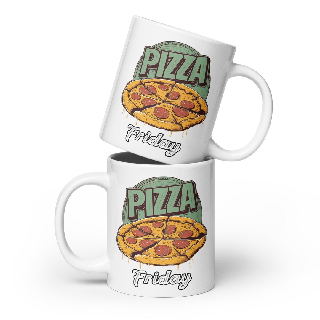 White Glossy Mug With Pizza Print Be Art Infinity Pizza Lovers Gift ...