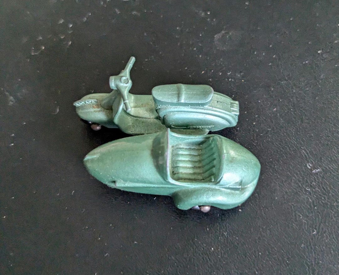 Perfect Little Lambretta Three Wheel, Light Green Scooter and Sidecar ...