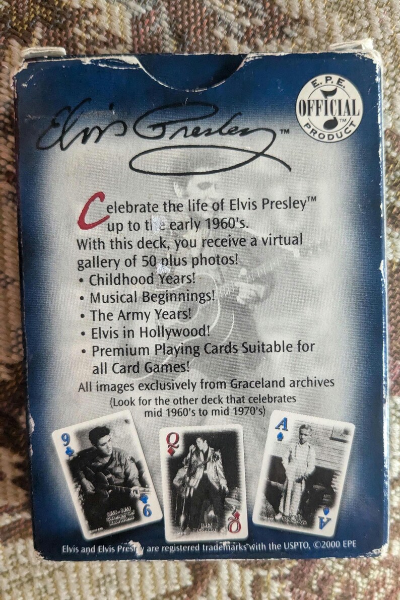 Official Elvis Presley Playing Cards - Etsy