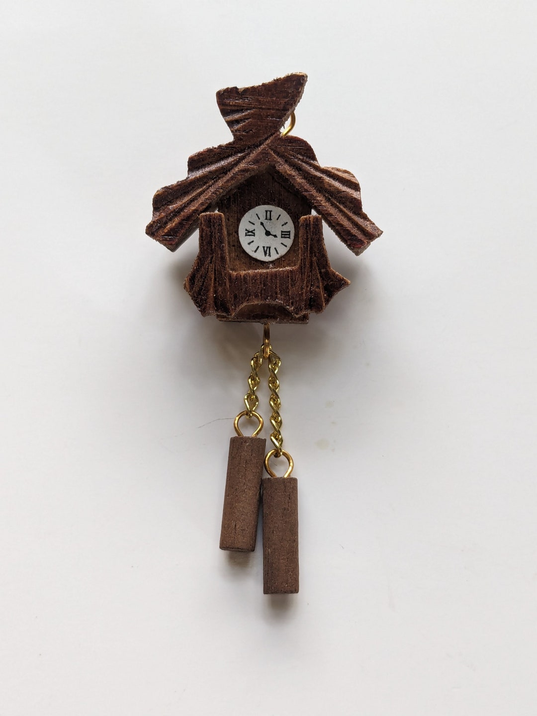 Vintage Miniature Realistic Wooden Cuckoo Clock for Dollhouse ...