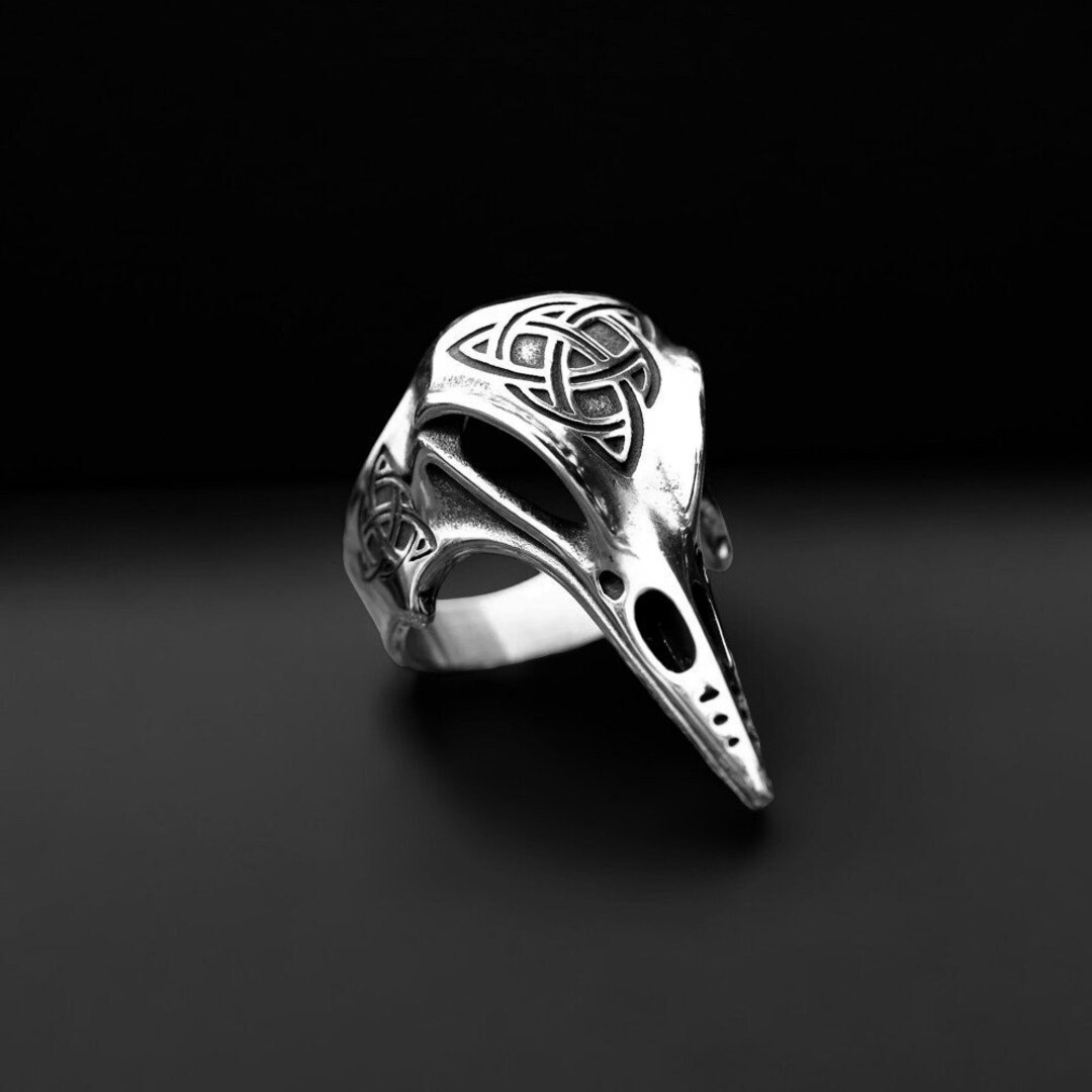 Celtic Raven Ring Raven Head Ring Nordic Ring Celtic Knot Totem Ring ...