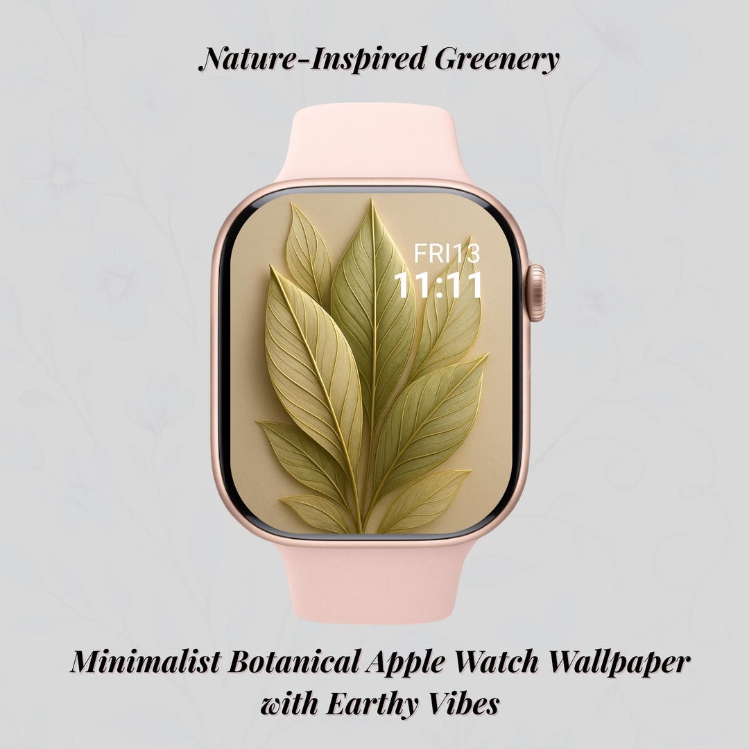 Minimalist Floral Apple Watch Wallpaper, 3D Paper Cut Aesthetic Watch ...