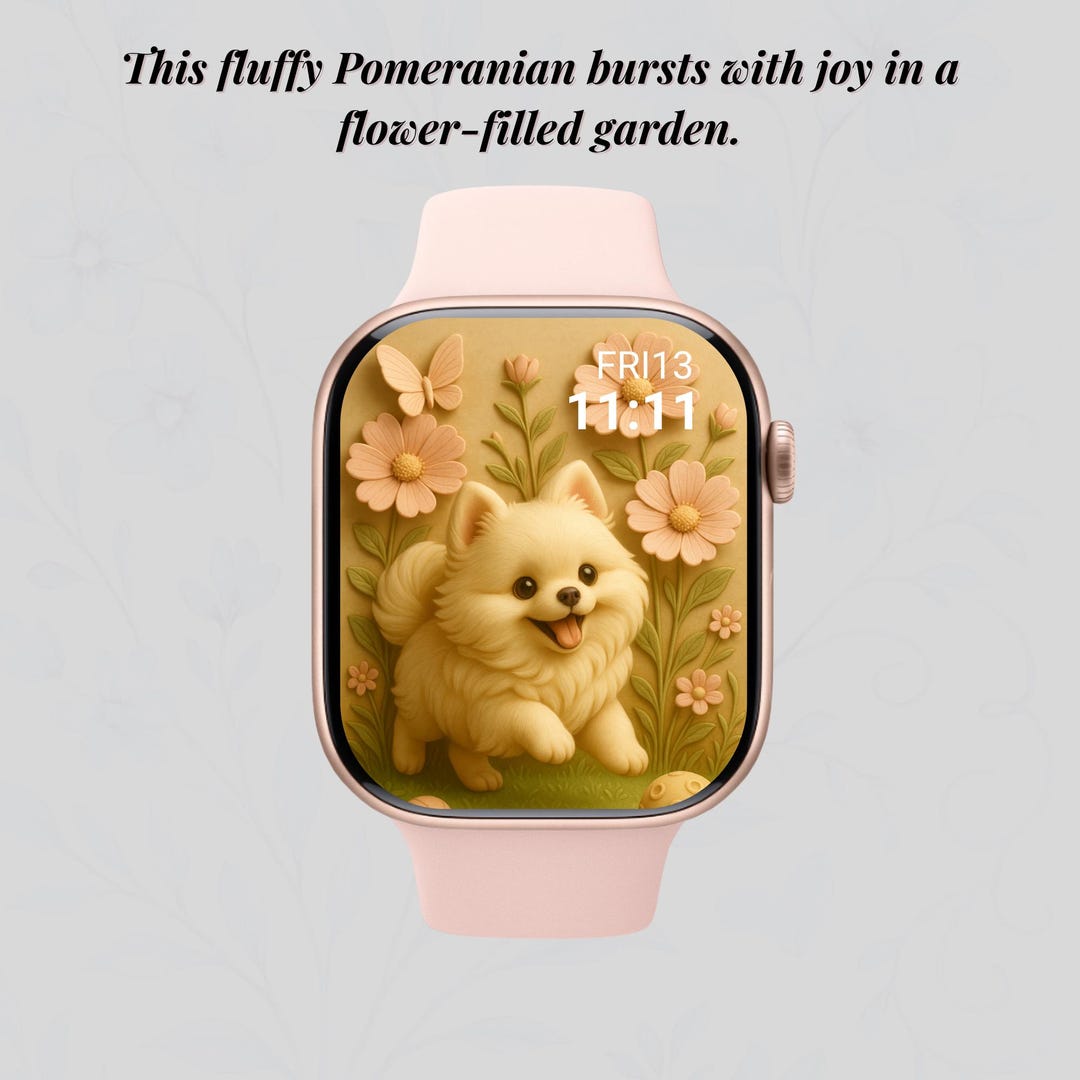 Cute Animal Apple Watch Wallpaper, Digital Pet Watch Face Bundle ...