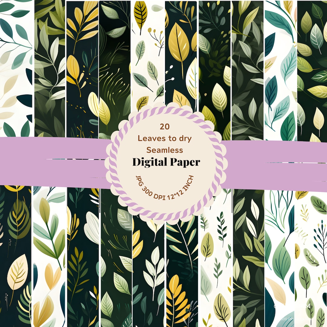20 Dry Leaf Digital Paper Designs, Leaf, Seamless Pattern, Print, Leaf ...