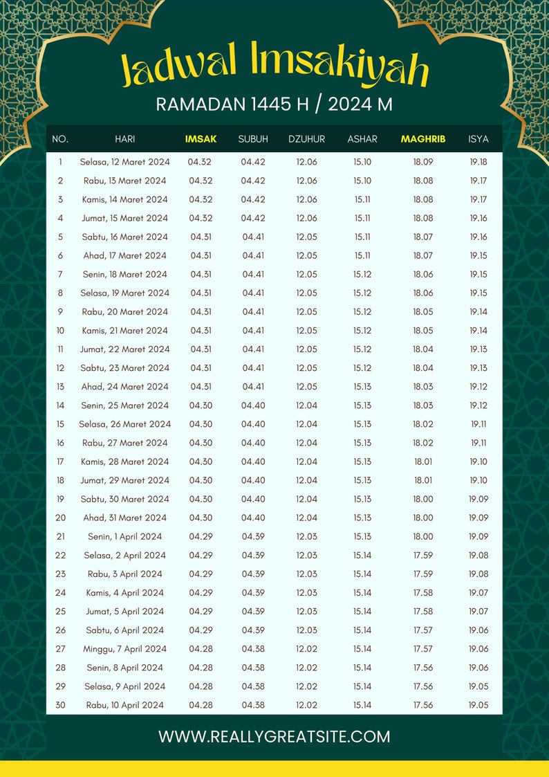Modèle de calendrier Ramadan 2026 sur toile - Modifiable et imprimable ...