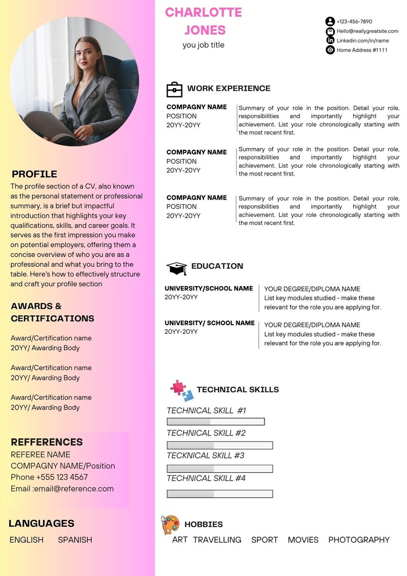 CV Template + Cover Letter, Cv Design, Cv Builder, Cv Maker, Curriculum ...