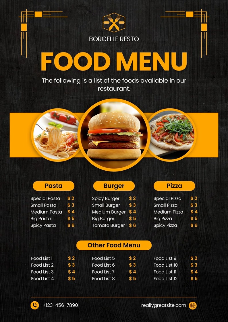 Restaurant Menu Templates: 30+ Editable Designs (instant Download) - Etsy