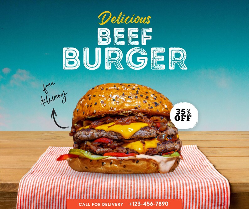 Burger Menu Templates: Restaurant Marketing, Editable Canva Design (PDF ...