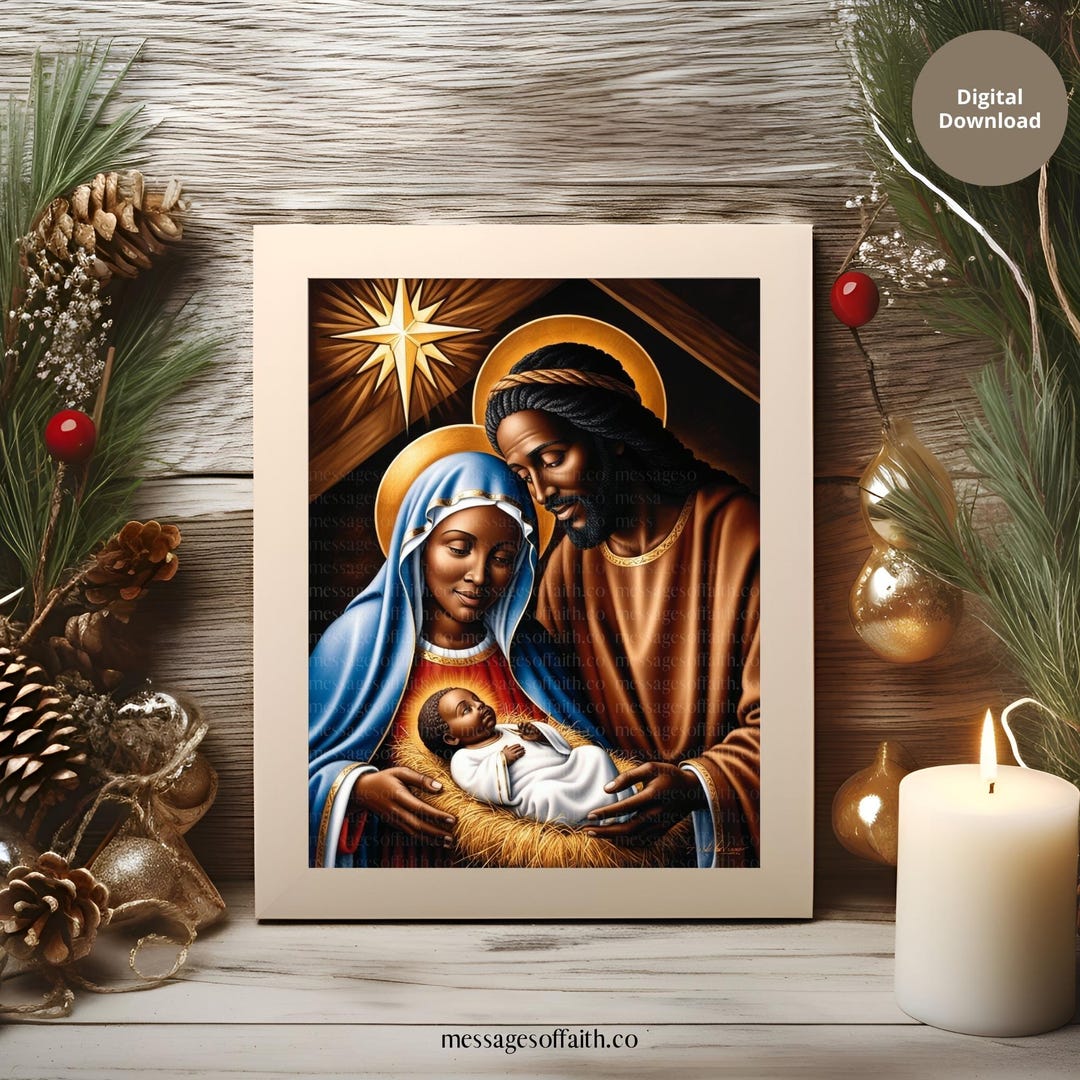 Black Nativity Scene Art Bible Story Art Print African American ...