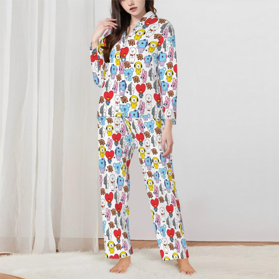 Long Sleeved Pajamas for Women Set | BT21 | BTS | Pjs | Night Wear - Etsy