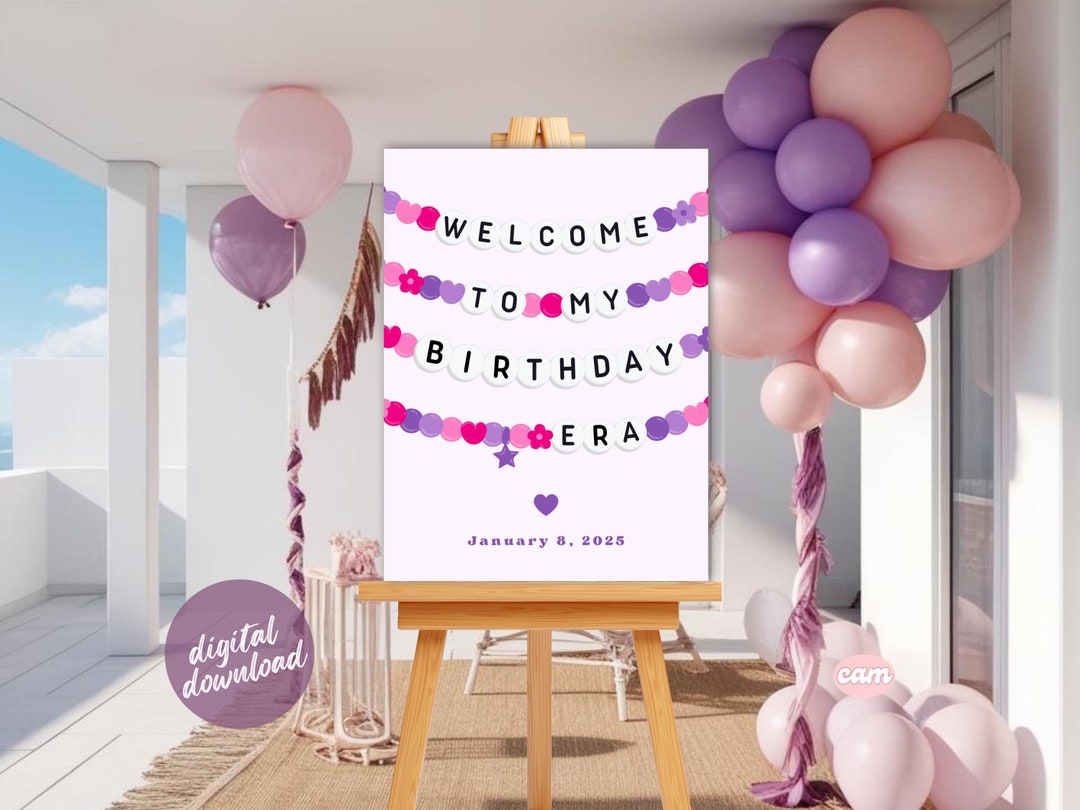 PRINTABLE in My Birthday Era Welcome Sign, in My Birthday Era Welcome ...