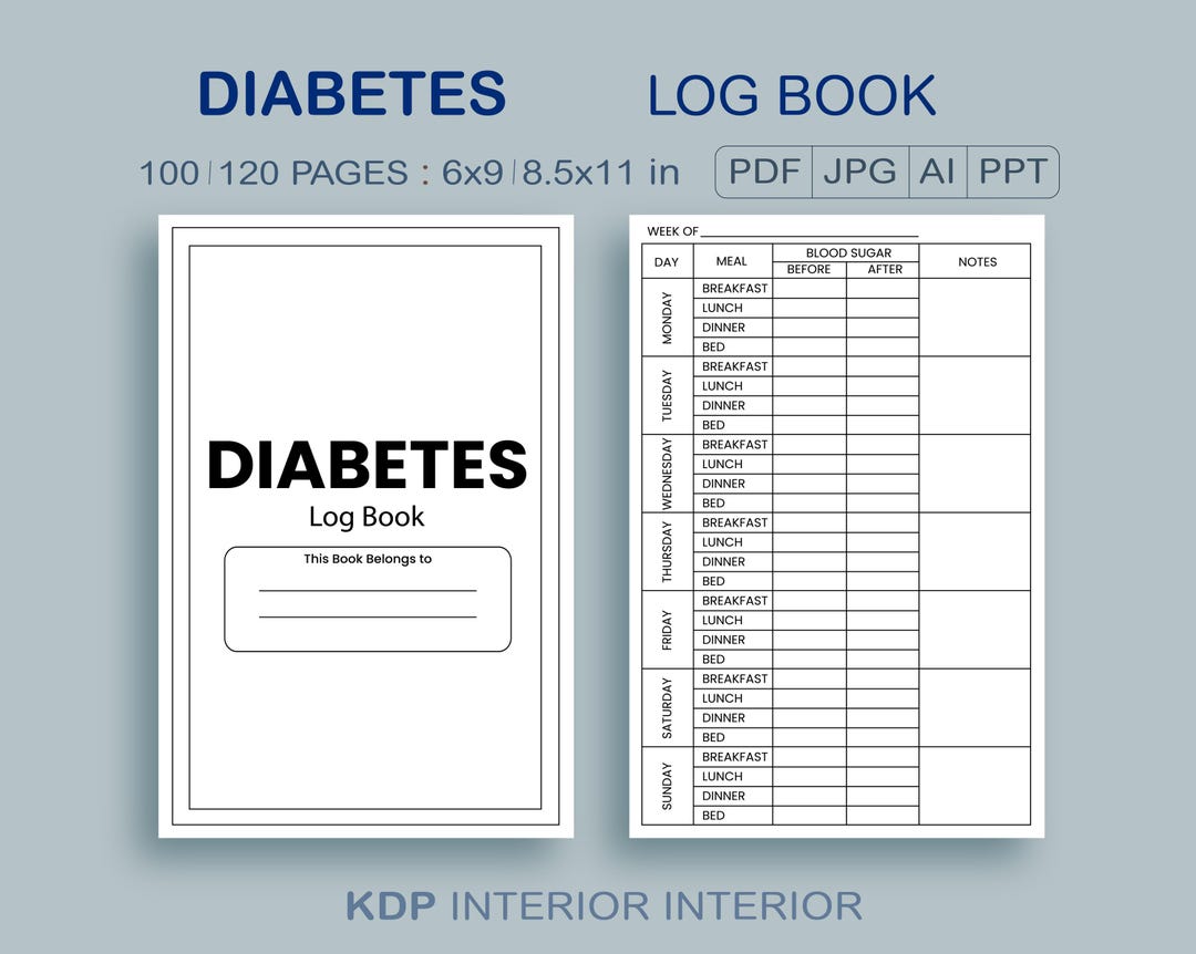 Diabetes Log Book, Glucose Tracker, Health Planner (PDF) - Etsy