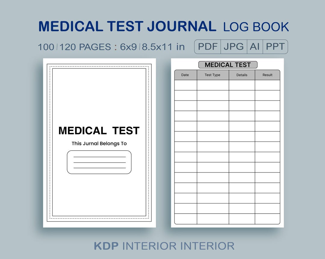Medical Test Journal, Blood Work Log, Lab Results Tracker, Chronic Pain ...