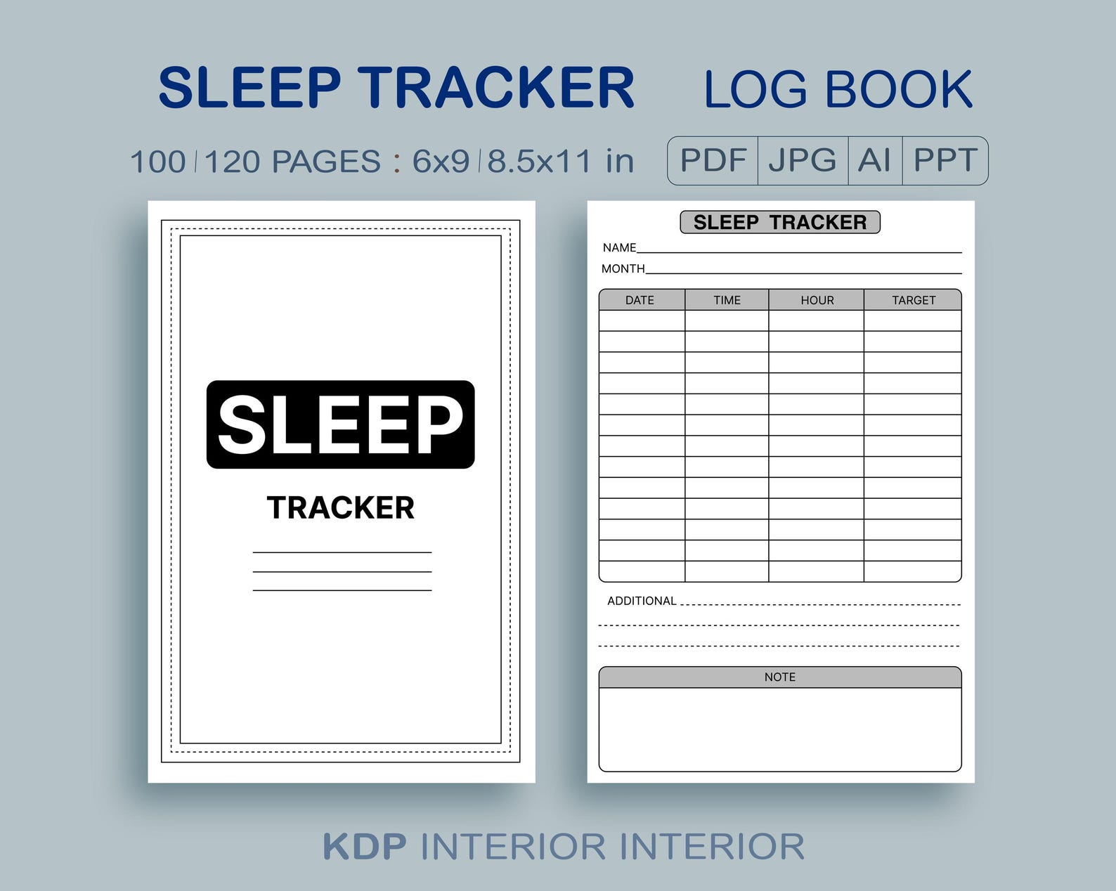 Sleep Tracker, Fillable Monthly Sleep Log, A4 A5 Half Letter Size ...