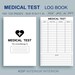 Medical Test Log Book, Doctor Visit Chart, Blood Work Log, Lab Results ...