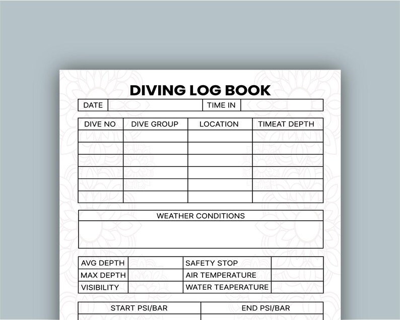 Diving Log Book, Dive Log Book Journal for Scuba Divers, Ocean Travel ...